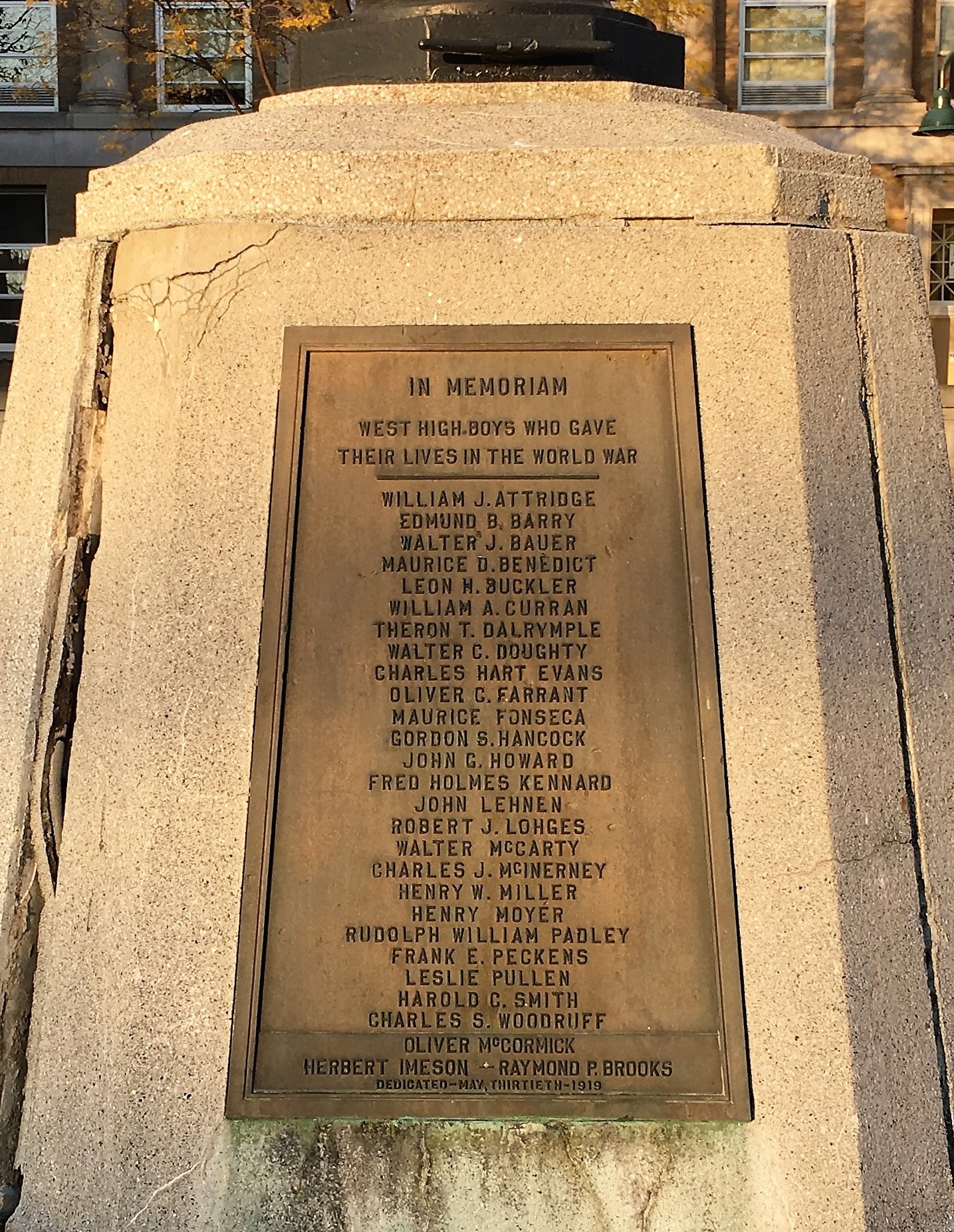 Wilson High School World War I Memorial: Gordon Hancock 7/14/1890 – 4 ...